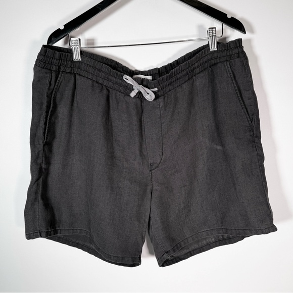 Weekday | Shorts | Weekday Linen Olsen Drawstring Shorts Charcoal ...